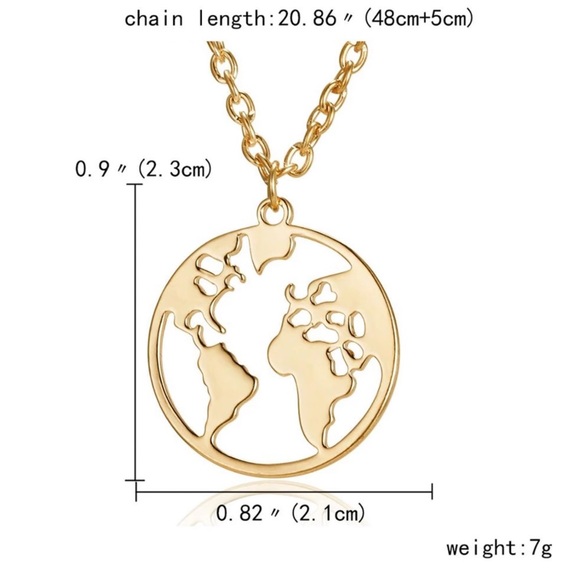 Jewelry | 18k Gold Plated Map Medal Necklace | Poshmark